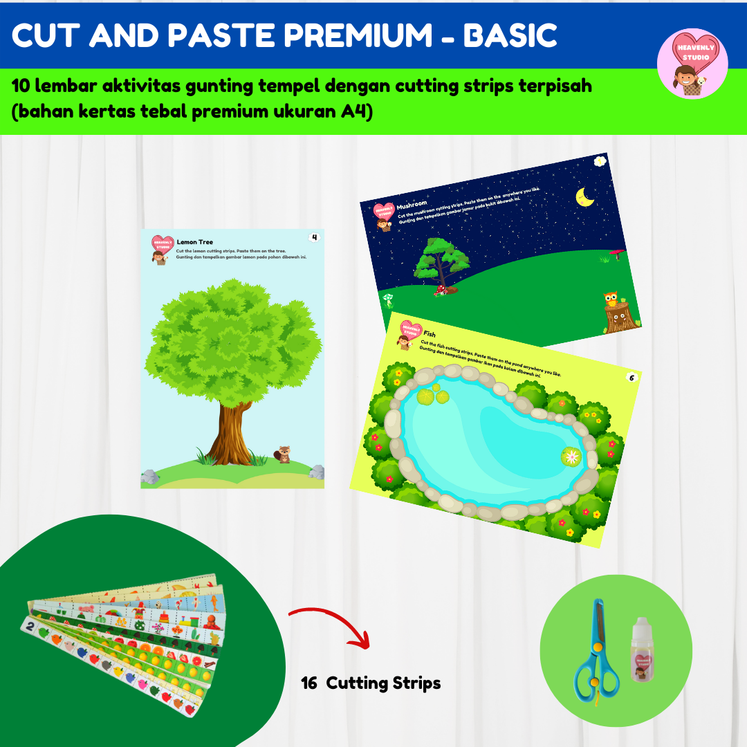 GUNTING TEMPEL AKTIVITAS MAINAN ALAT EDUKASI CUT AND PASTE BUKU ...