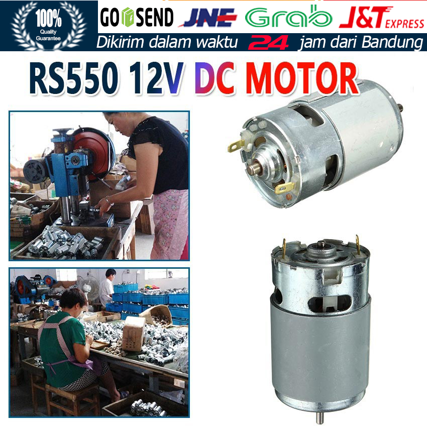 Dinamo RS 550 PH 4.5A 12 volt DC Motor 21000 rpm Untuk Listrik Bor dan ...