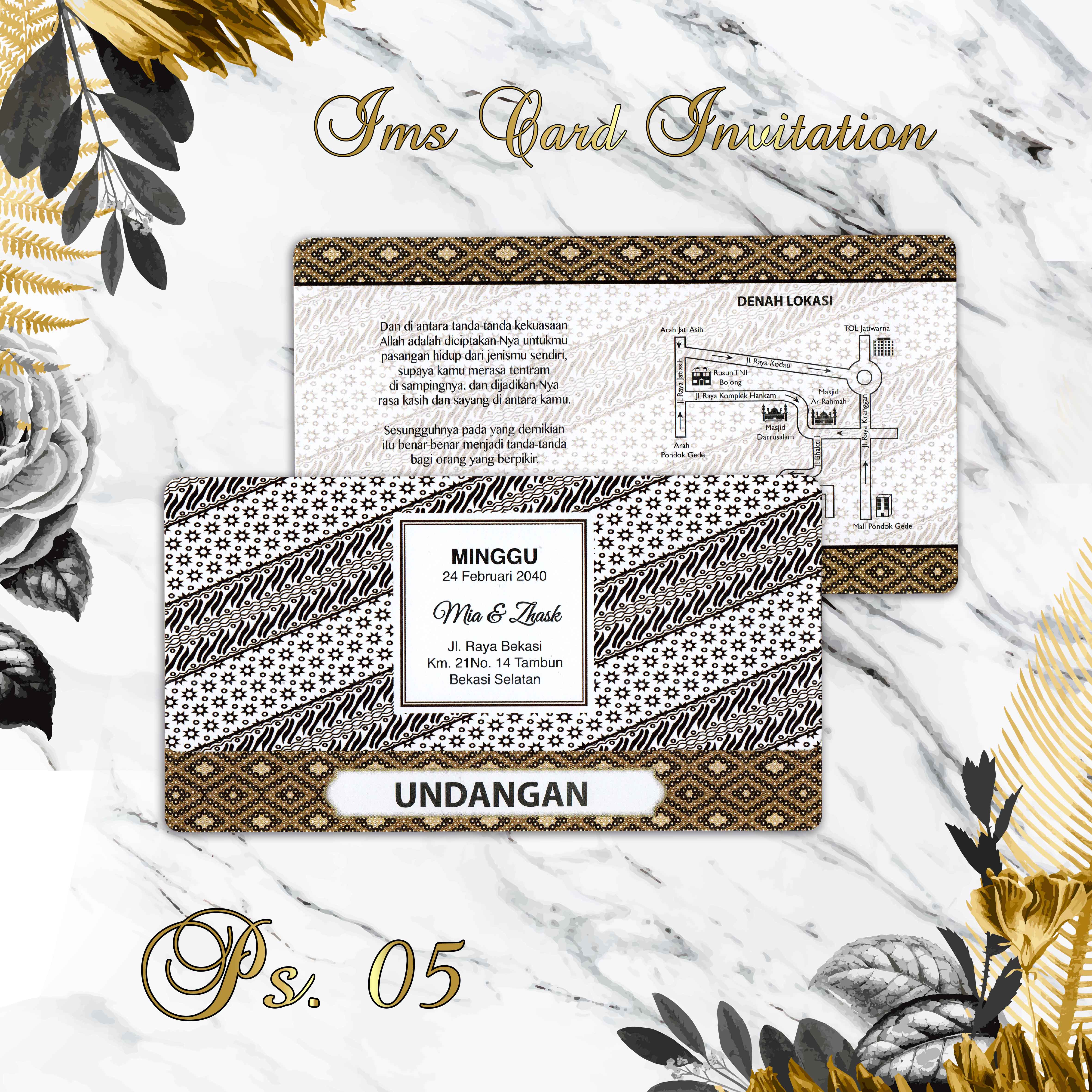 100 pcs undangan pernikahan batik ims card ps 05 simple mewah asli ...