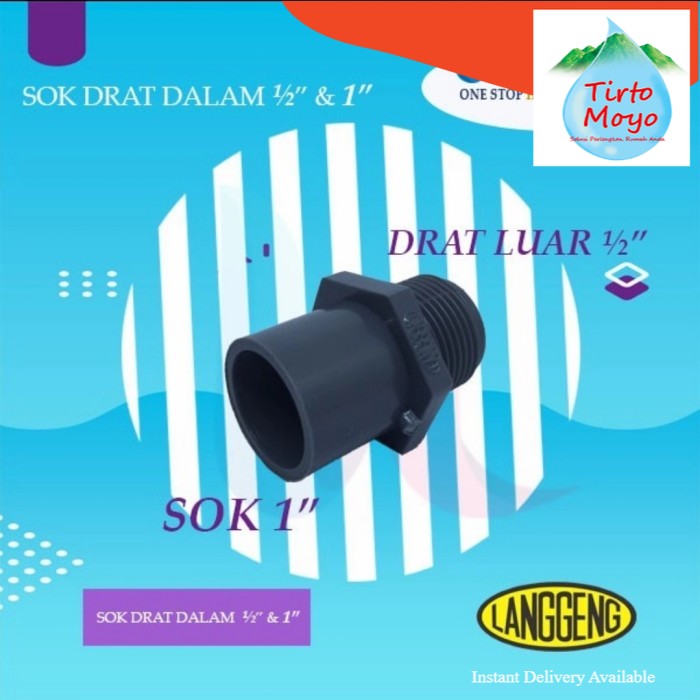 SDL PVC 1/2" × 1" shock drat luar Langgeng valve socket | Lazada Indonesia