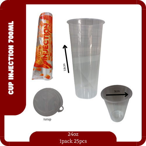 Cup PP injection 700ml | Gelas Cup Thinwall Bening 24oz | Gelas Plastik ...