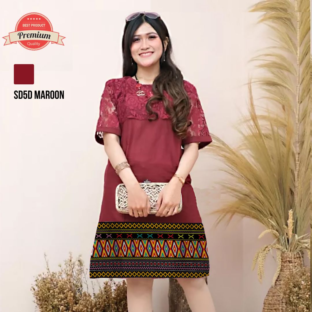 Angelaco | Dress Batik Batak Wanita | Batik Etnik Wanita Motif Ulos SD4 & SD5 | Lazada Indonesia