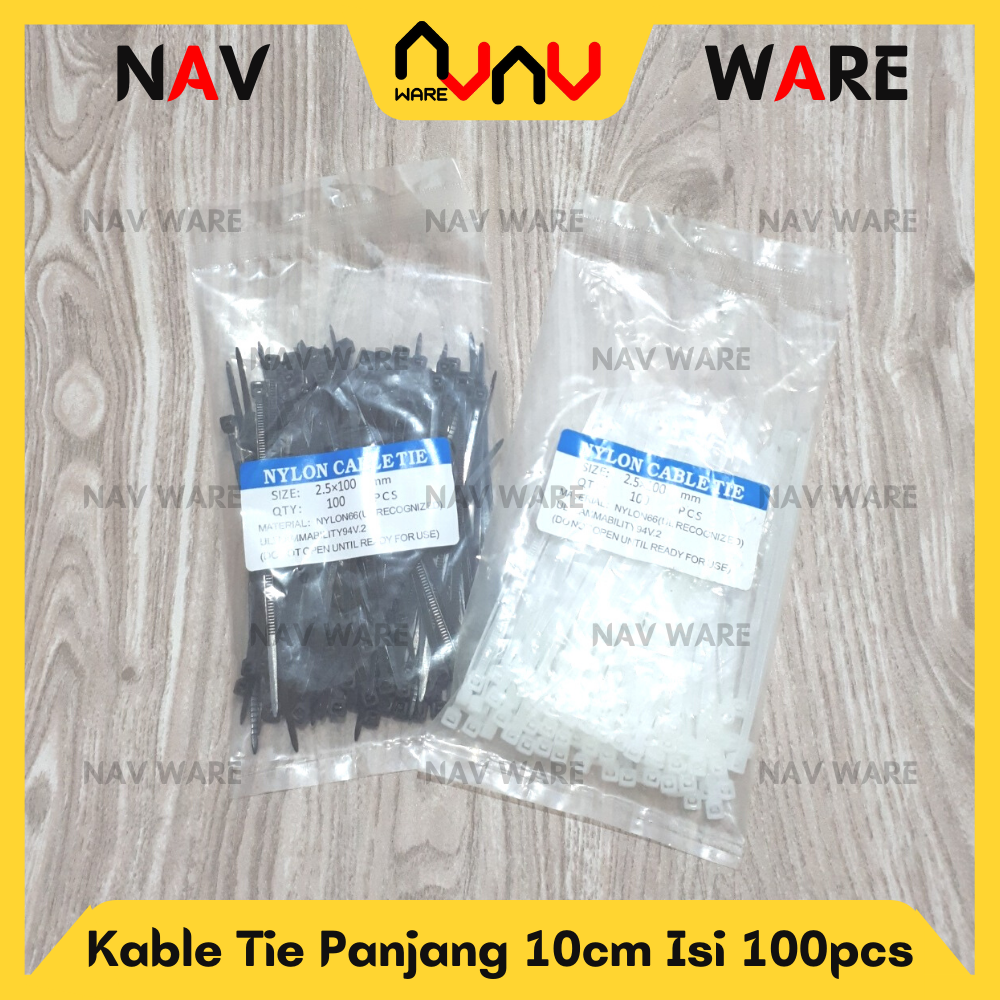 Cable Tie Kabel Ties Ukuran 2,5 x 100mm Panjang 10cm isi 100pcs Cable ...