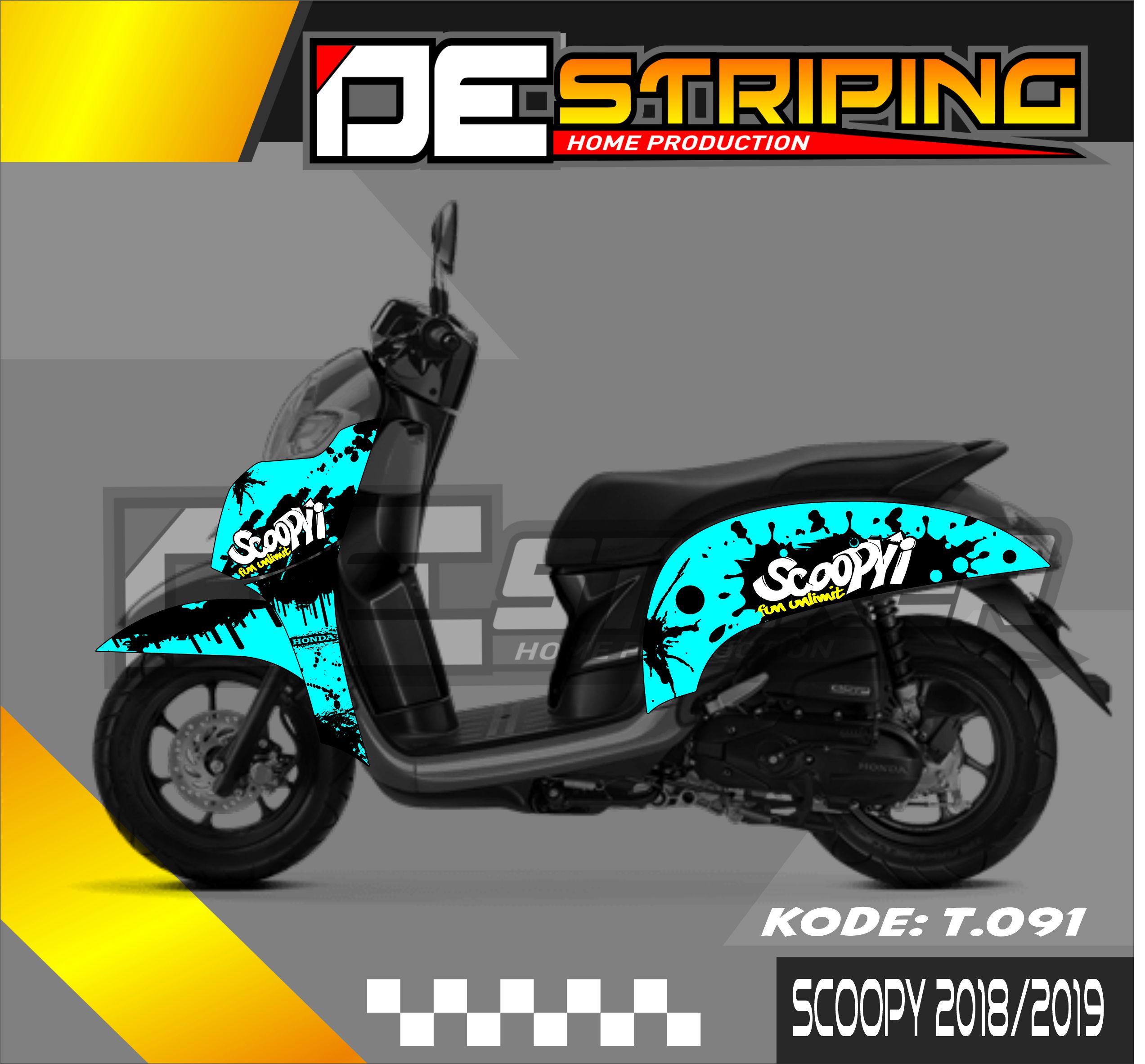Striping Stiker Variasi Motor Scoopy 2018-2019 Motif Balab Keren T091 ...