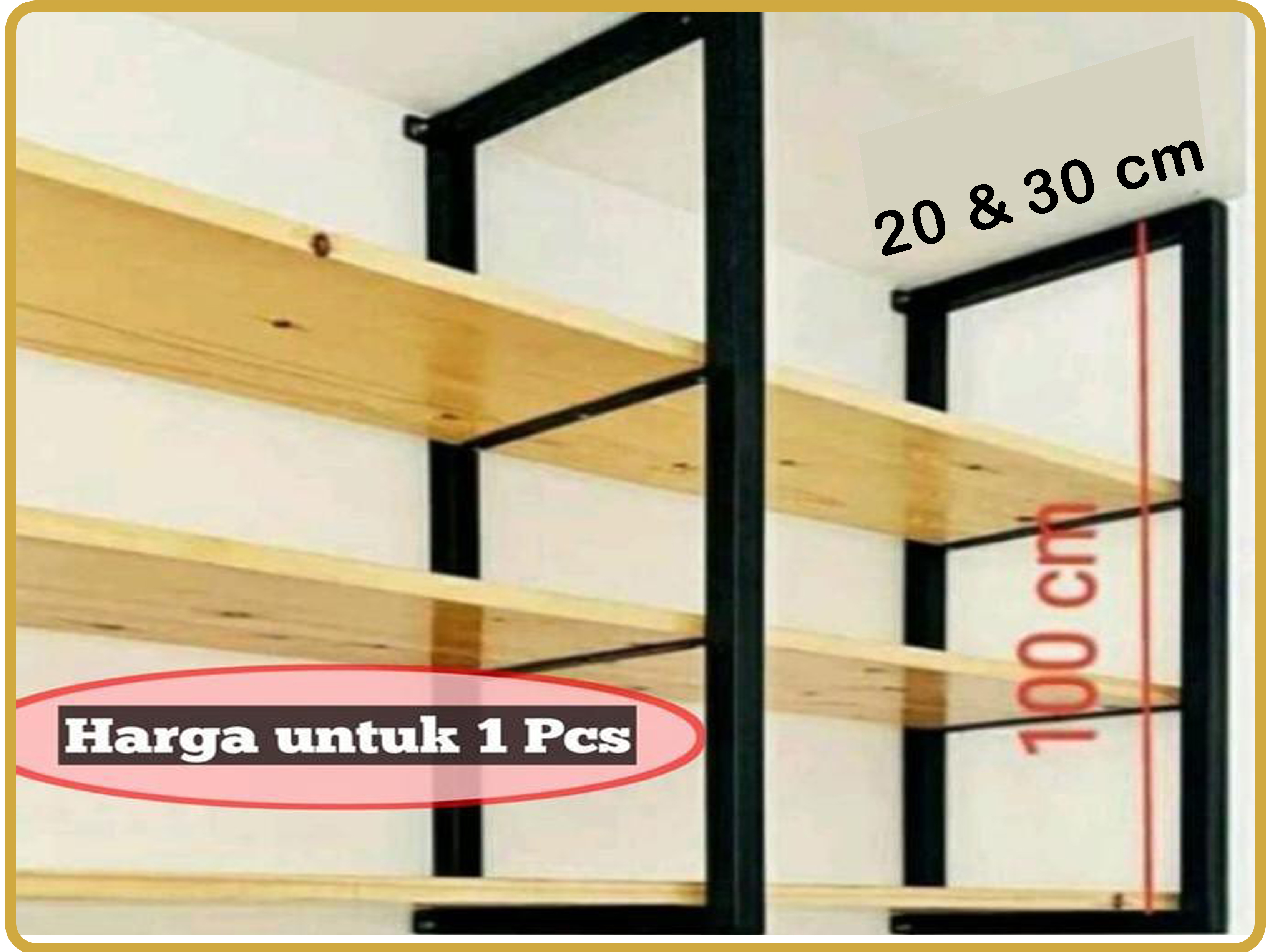 Hollow Besi Siku Penyangga Rak Scandinavian / Floating Shelves Dinding ...