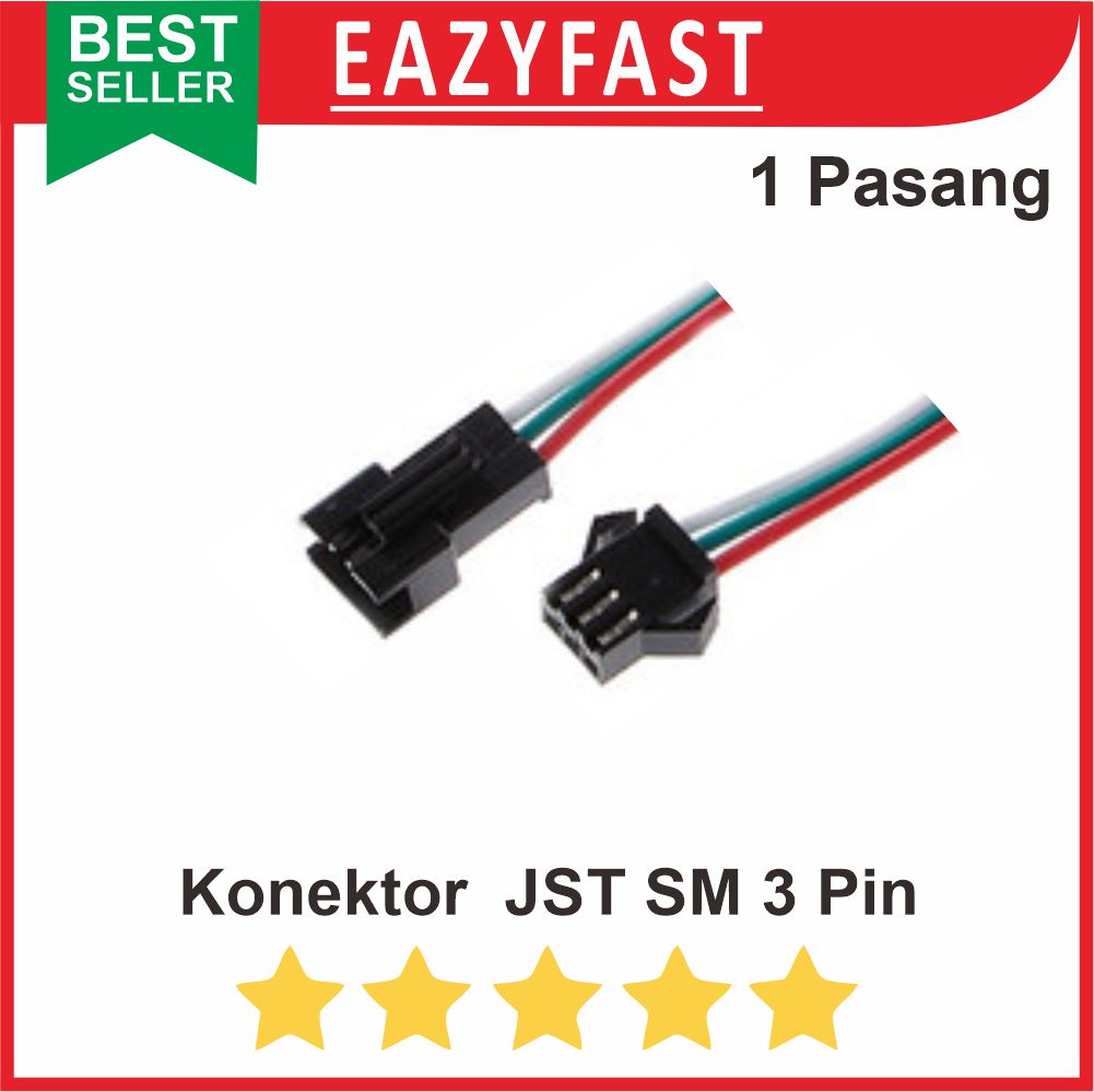Socket Kabel JST SM 3P 3 Pin Connector Terminal Cable male female ...