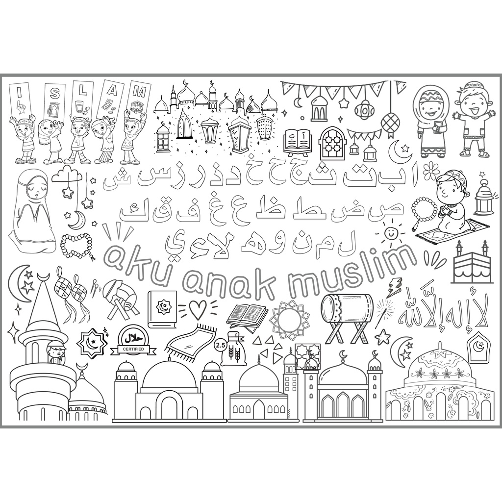 KERTAS MEWARNAI ANAK JUMBO yukitadraw murah Poster Mewarnai Raksasa Ukuran Besar GIANT COLORING ...