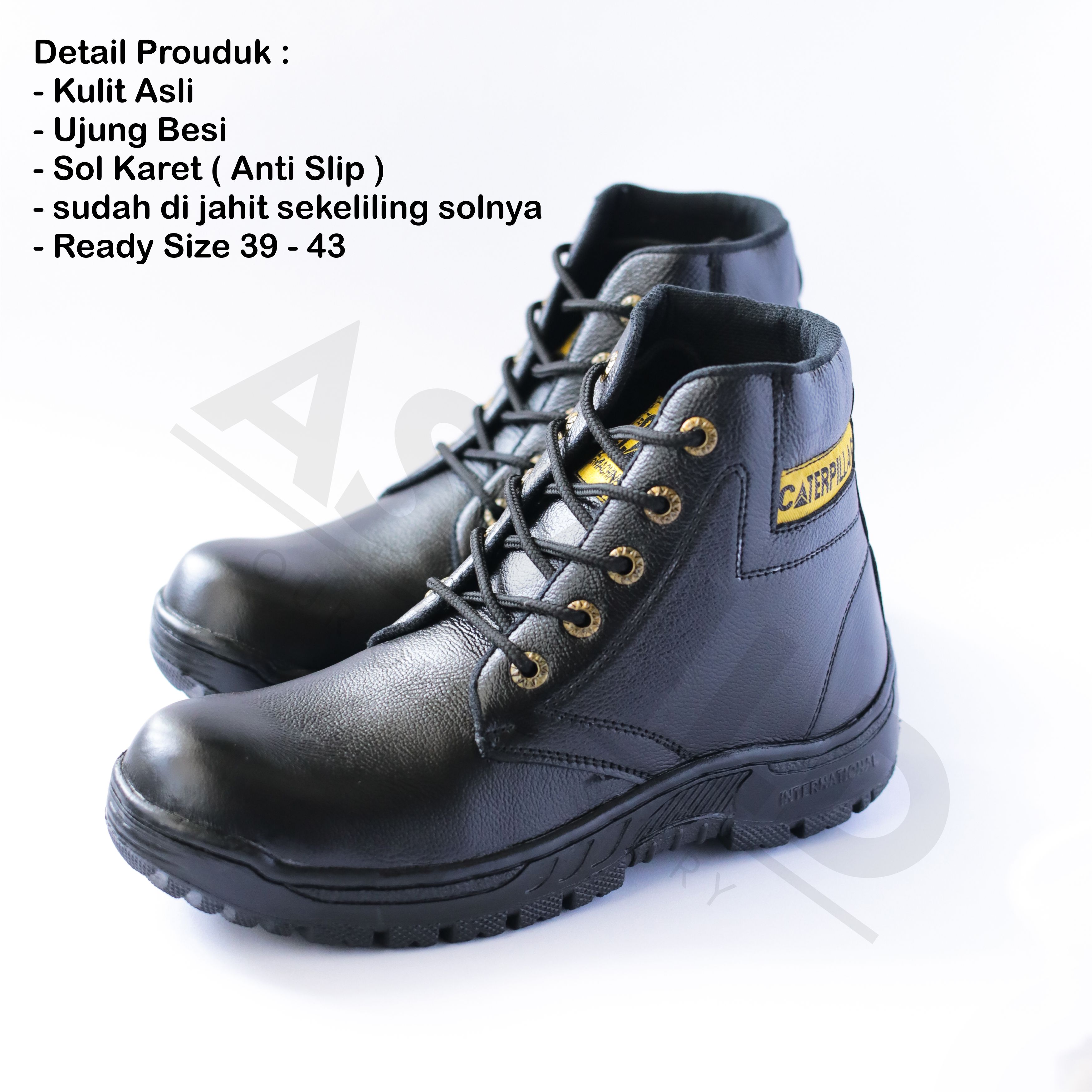 sepatu safety caterpillar kulit tali 5 lubang | Lazada Indonesia