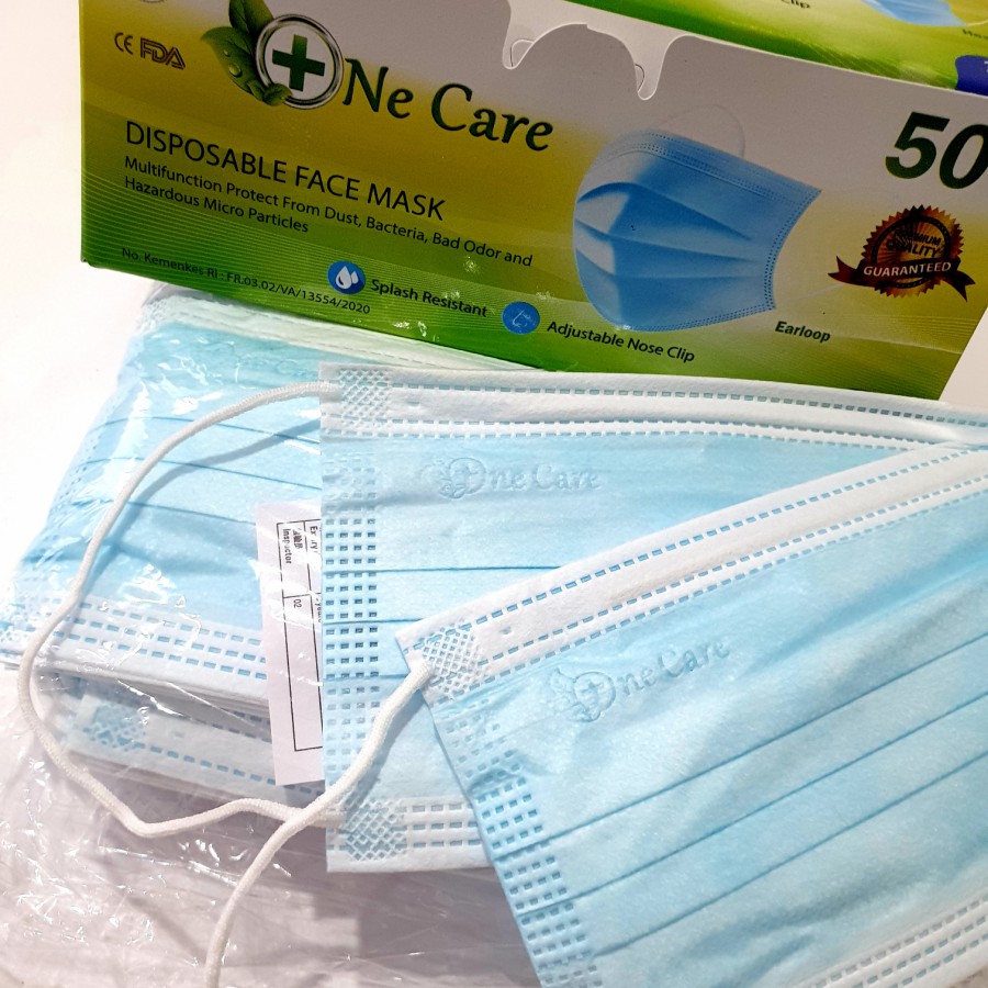 Masker 3ply Earloop Onecare Kualitas Terbaik isi 50 Pcs Earloop 3 Ply ...