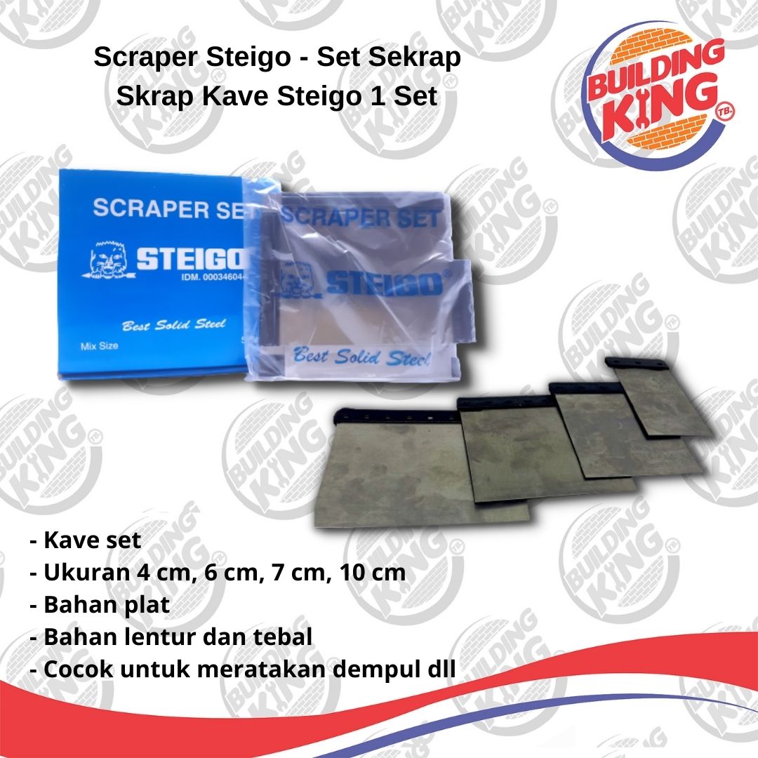 Scrap Besi Seri 1 2 3 4 inch STEIGO Isi 4 set Kape Gipsum Stainless ...