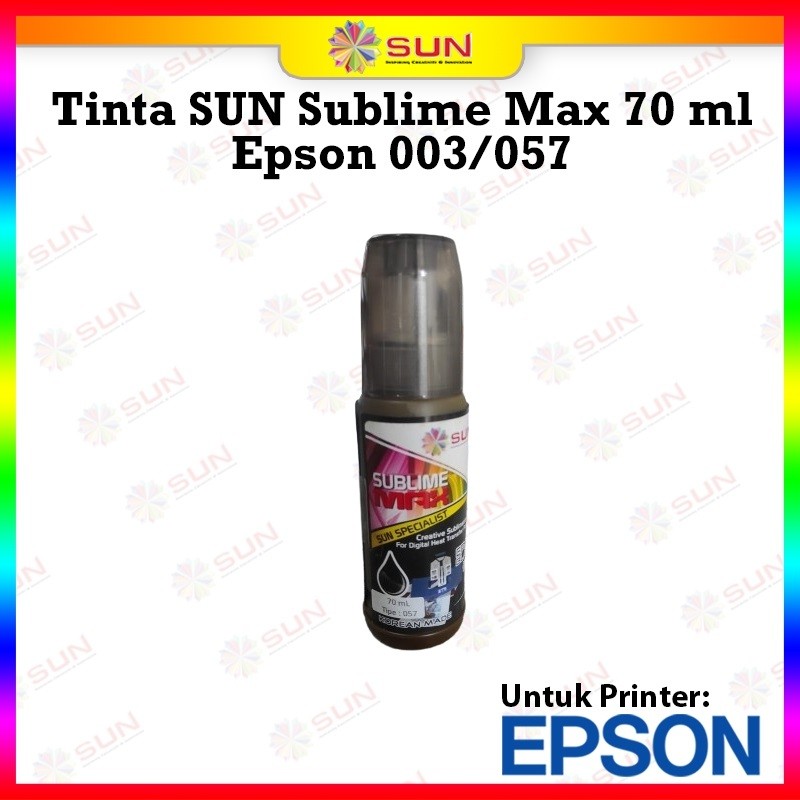 Tinta Sablon SUN Sublime Max Printer Epson Tipe 003/001/057/664 70 ml ...