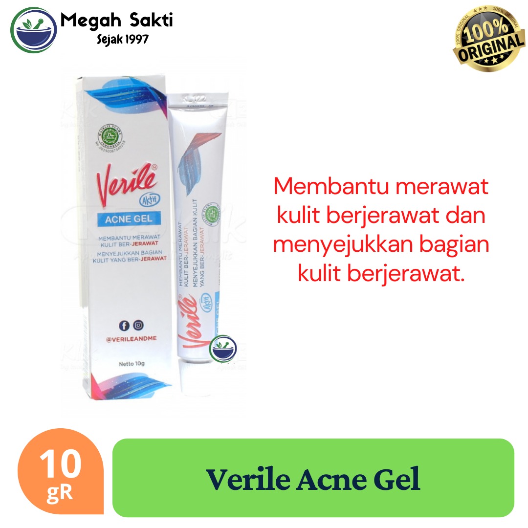 Verile Acne Gel 10gr - Jerawat Antiacne Halal BPOM - Gel Anti Jerawat ...