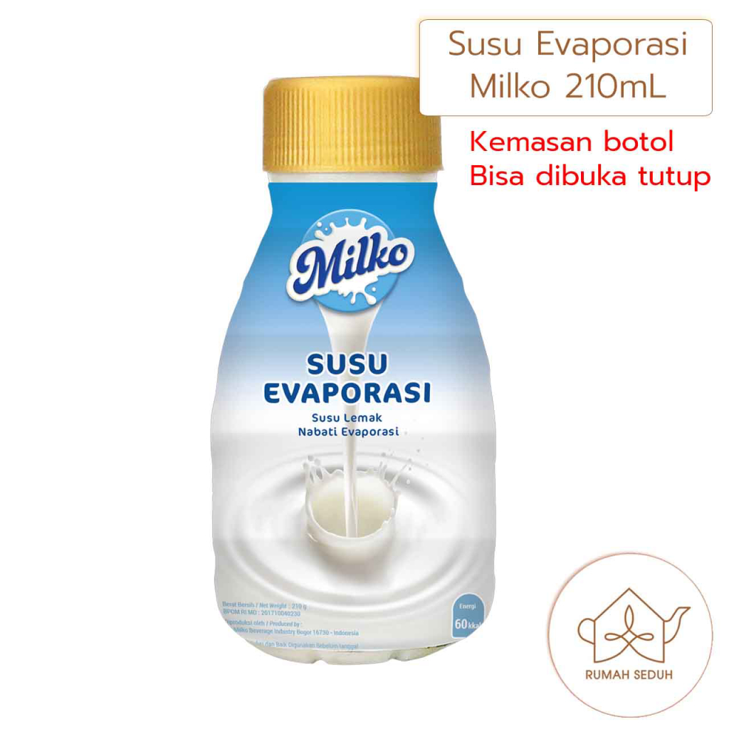 Susu Evaporasi Milko 210mL - Susu Evaporasi dalam botol - Evaporated ...