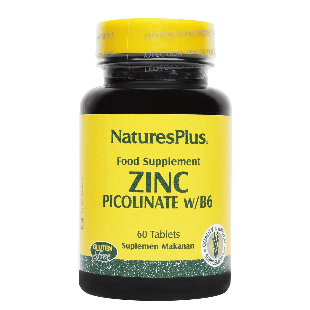 Nature's Plus Zinc Picolinate W/B6 60 Tablet (Suplemen) | Lazada Indonesia