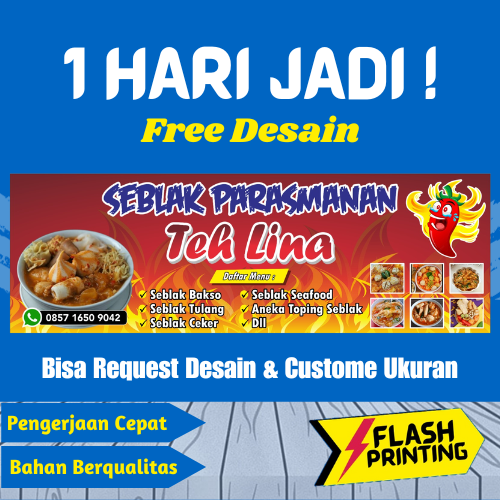 CETAK SPANDUK SEBLAK / BISA REQUEST CUSTOME DAN TULISAN / CETAK SPANDUK MURAH / SPANDUK JUALAN ...