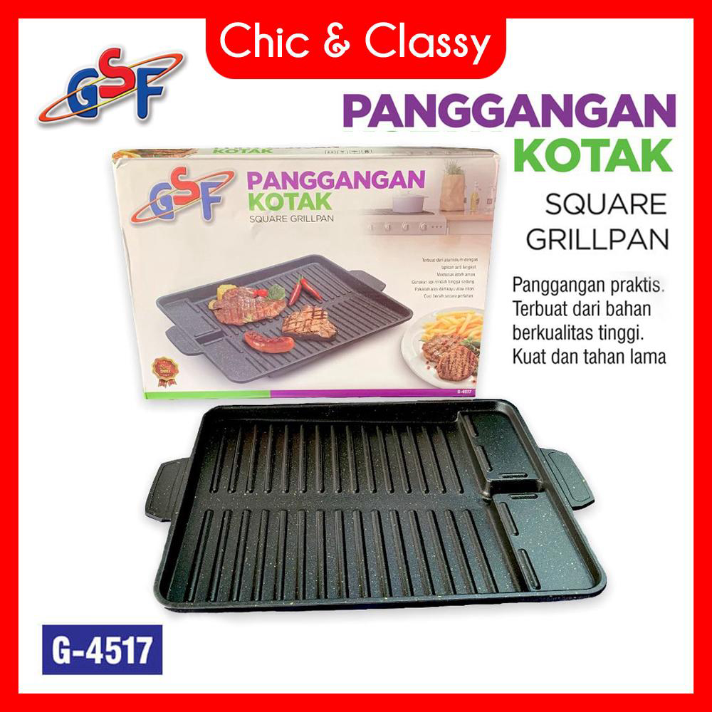 GSF 4517 || BBQ Square Grill Pan Alat Panggang Pemanggang Daging ...