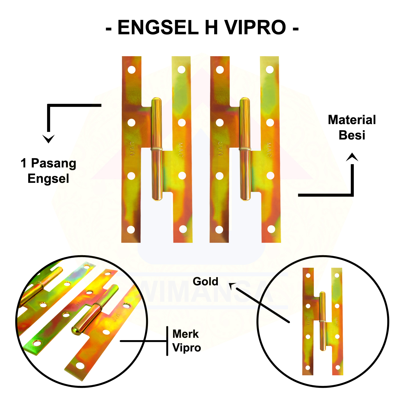 ENGSEL H VIPRO 140 X 60 MM - 1 PASANG | Lazada Indonesia