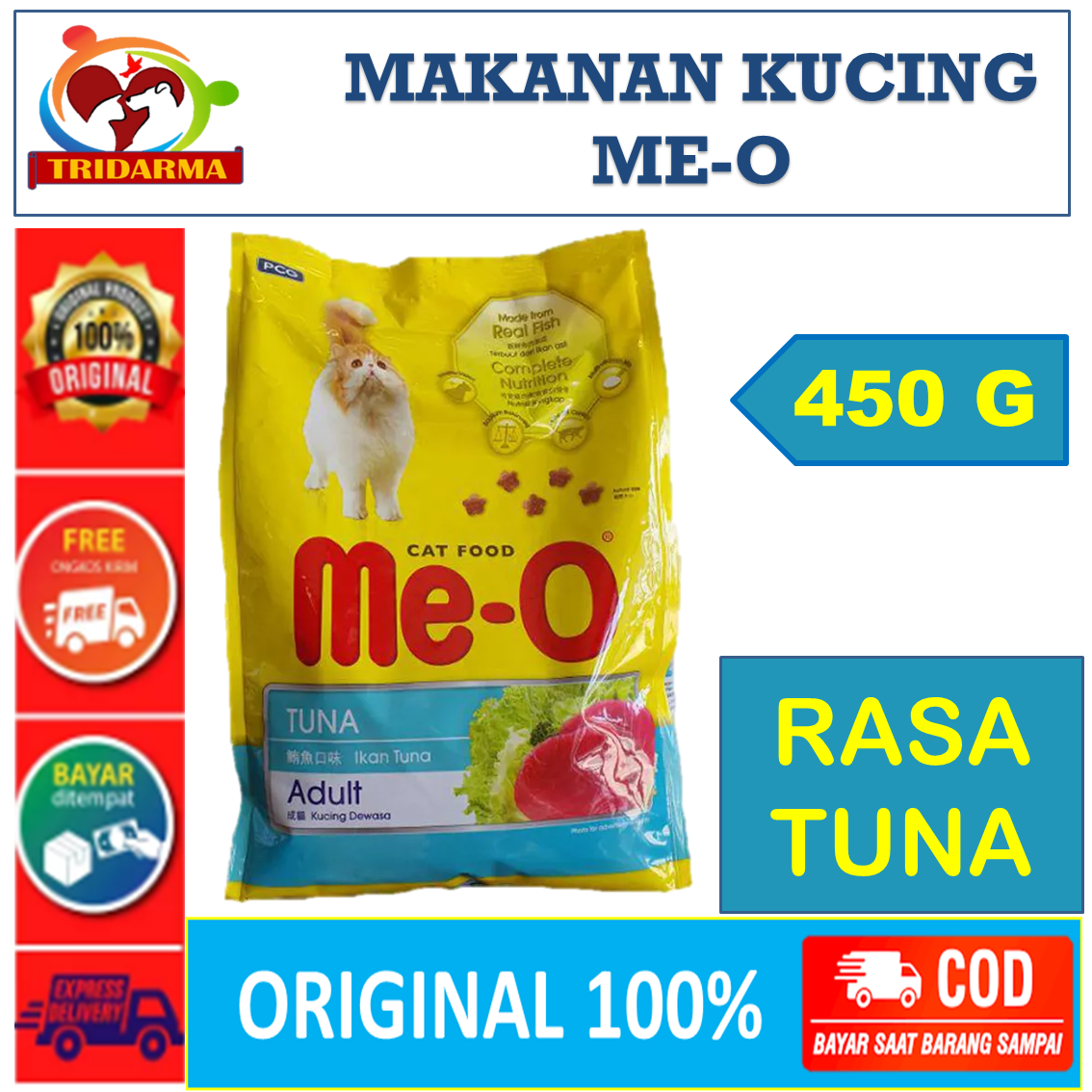 Meo Tuna 450 gr / Makanan Kucing Me-o Dry Cat Food Tuna Flavor 450g ...