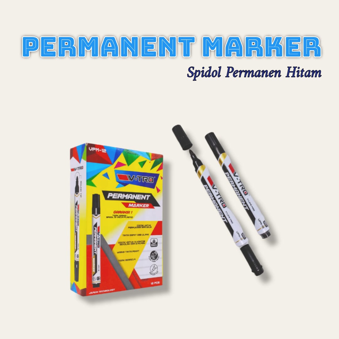 AZ PERMANENT MARKERS / SPIDOL HITAM PERMANEN | Lazada Indonesia