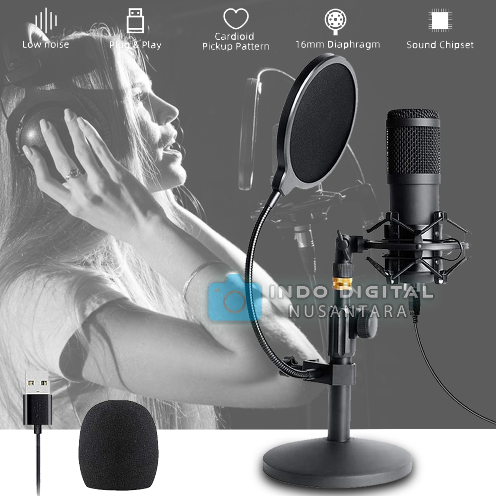 SOUNDTECH MICROPHONE CONDENSER STAND TABLE RECORDING STREAMING FOR ...