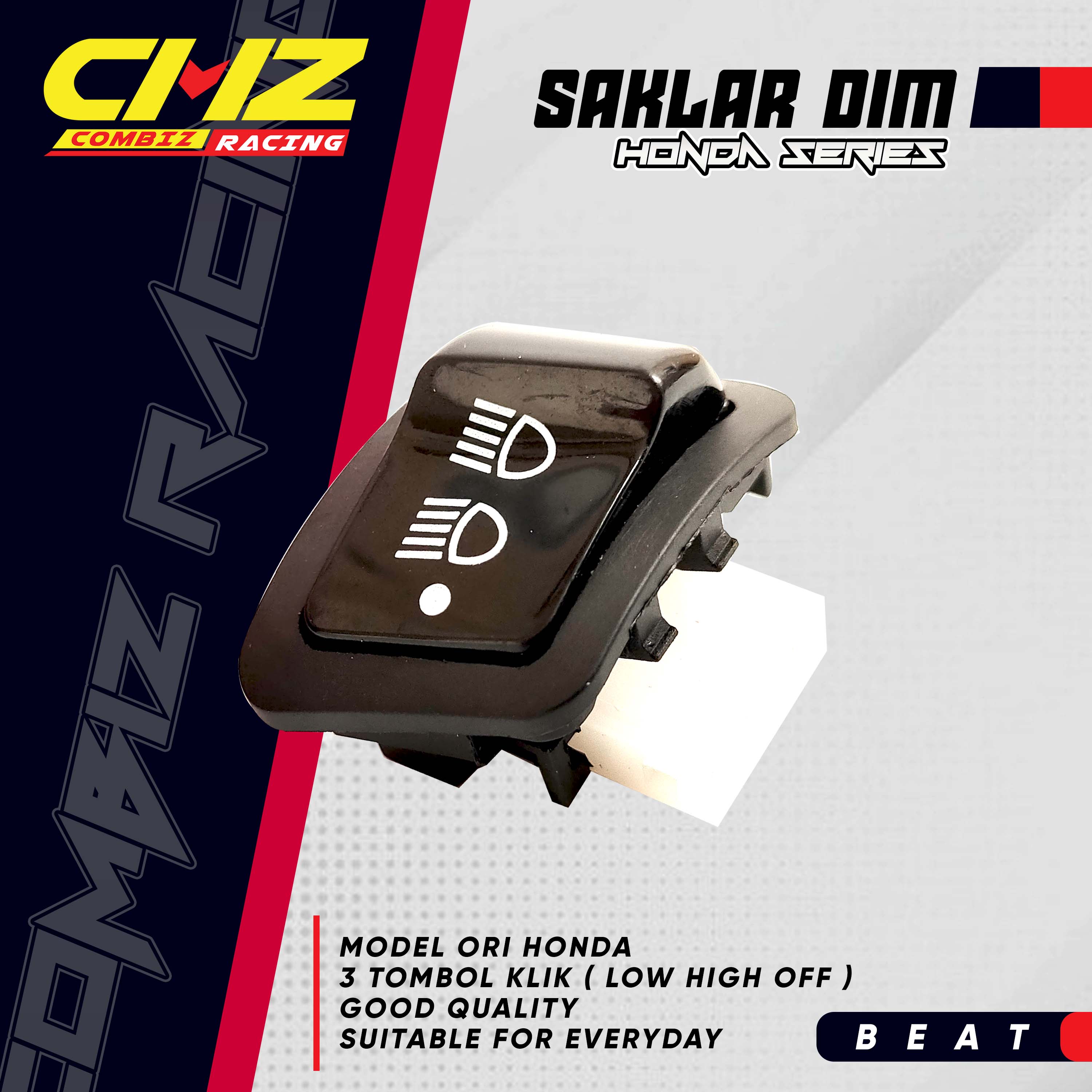 Saklar Tombol Dim 3 Tombol LOW HIGH OFF Motor Honda Beat | Lazada Indonesia