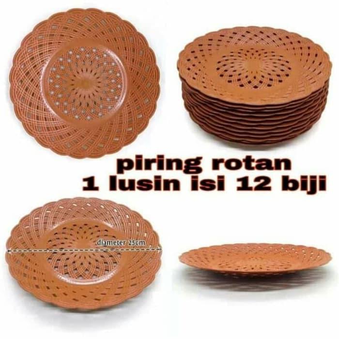 NEW Piring Rotan Plastik Dimensi 25cm 1Lusin Isi 12Pcs | Lazada Indonesia