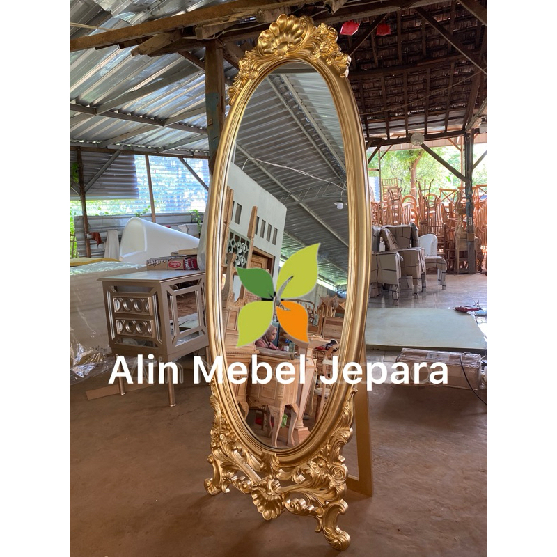 Standing Miror Ukir , Standing miror full body , Pigura kaca | Lazada ...