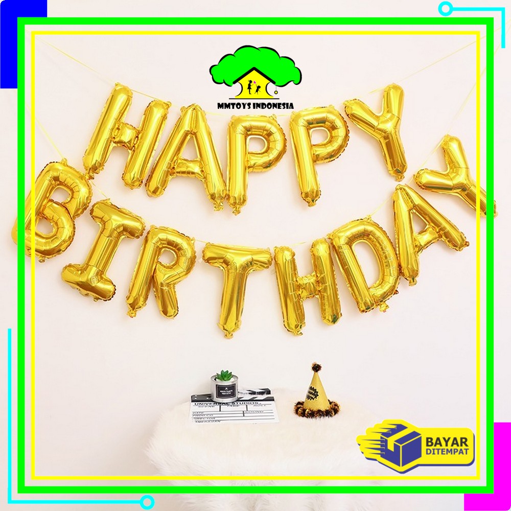 MI-C390 Balon Foil Huruf Gold A-Z Balon Foil Angka 0-9 / Ballon Foil ...