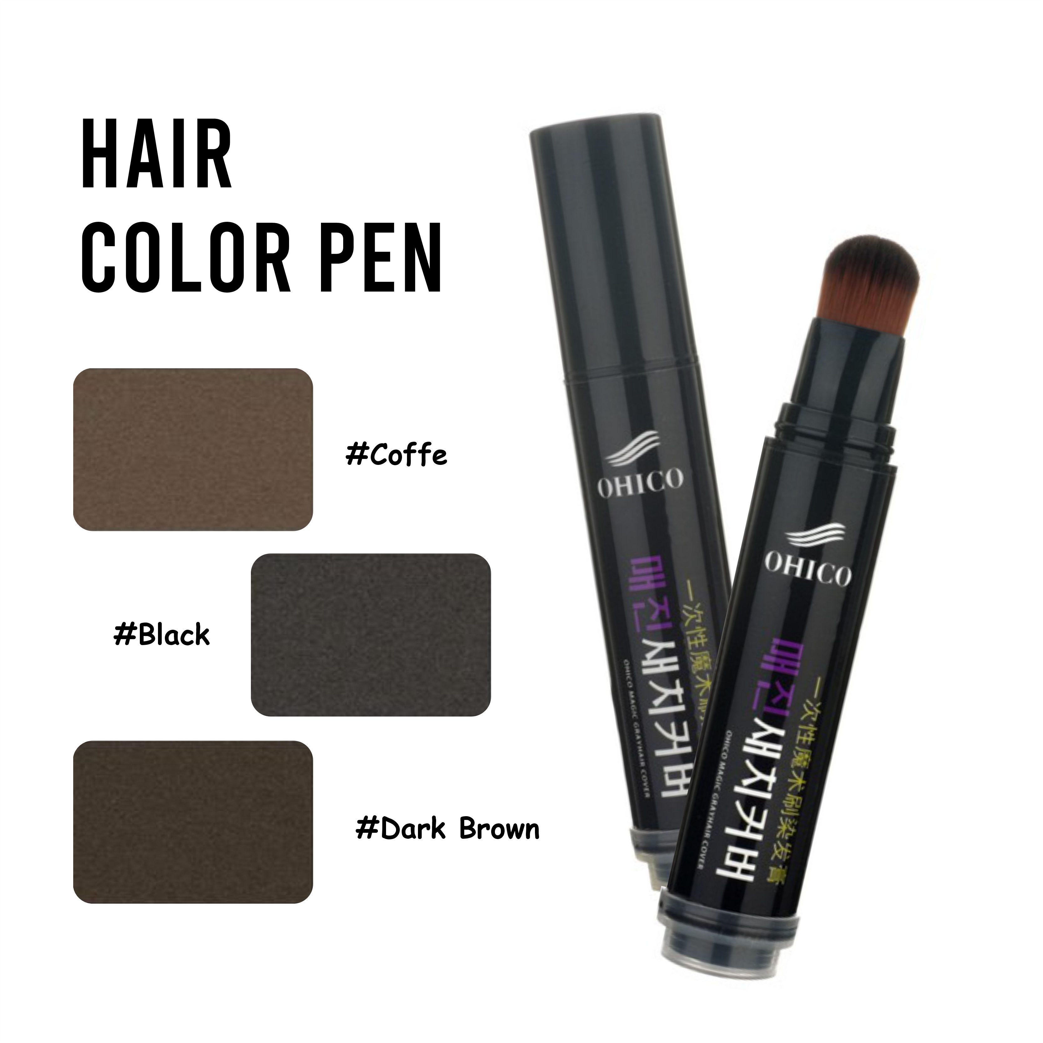 [TIMEMART] Hair Dye Pen Pewarna Menutupi Rambut Putih Waterproof Hair ...
