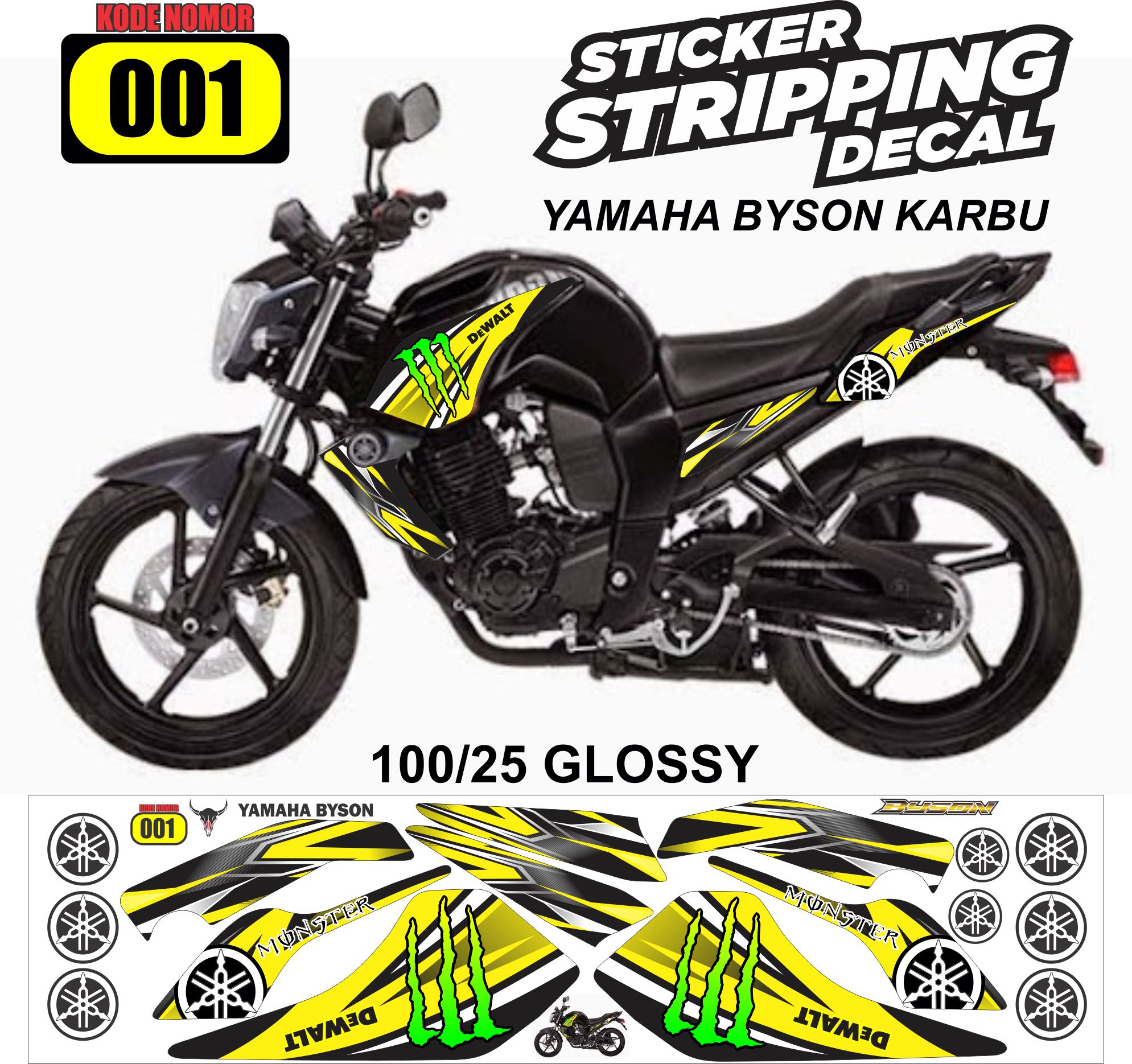 [COD] striping variasi byson old/sticker motor bison lama /stiker lis ...