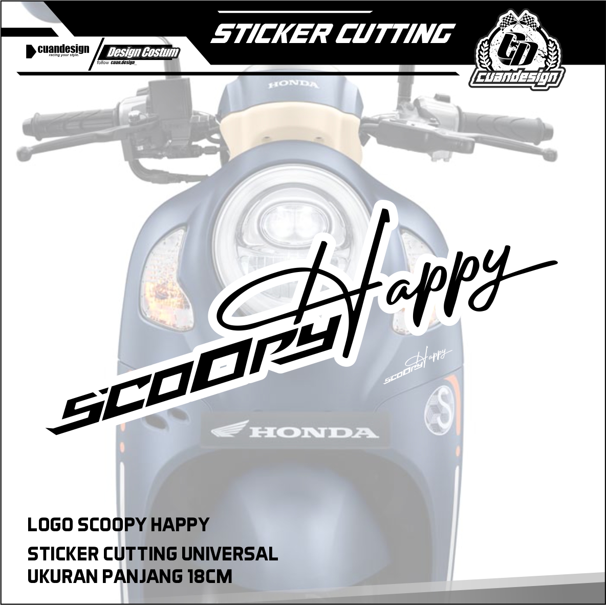 STIKER CUTTING SCOOPY STICKER SCOOPY HAPPY | Lazada Indonesia
