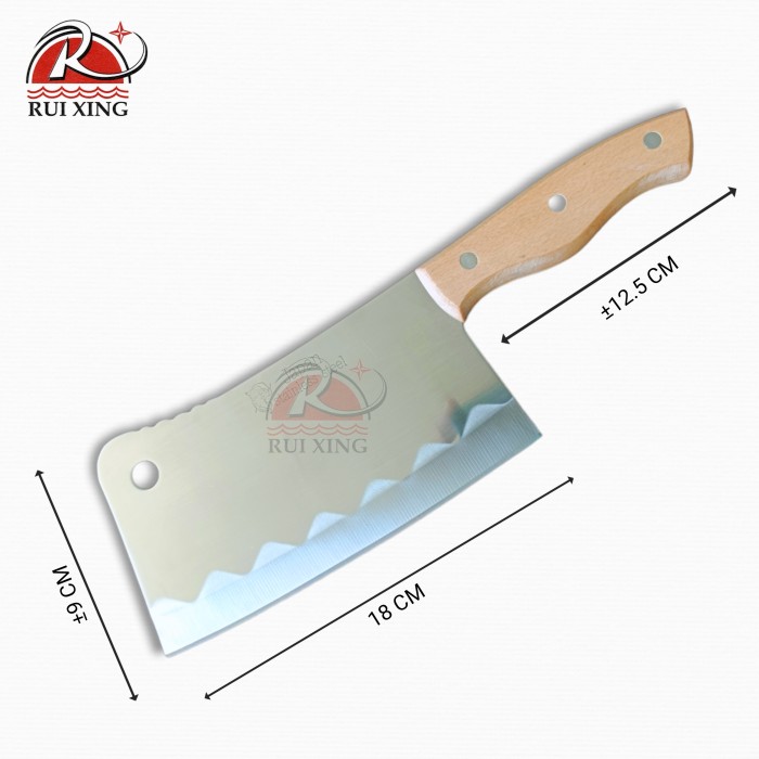 Golok dapur Handle Kayu / Golok tulang cincang daging stainless steel ...
