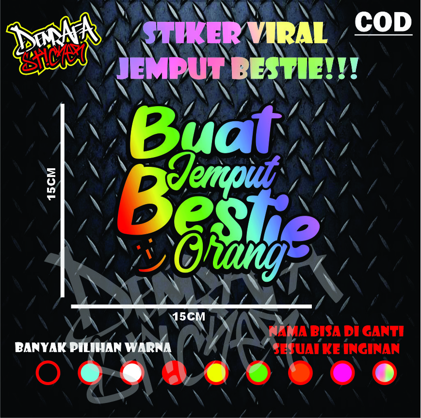 STICKER CUTTING VIRAL BUAT JEMPUT BESTIE ORANG / STICKER MOTOR VIRAL ...