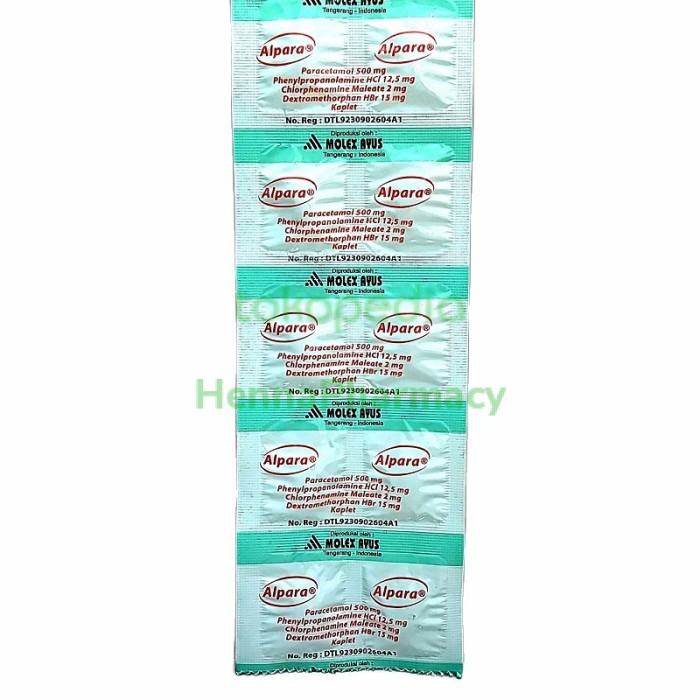 Alpara Strip 10 Tablet Flu Demam Paracetamol Pilek | Lazada Indonesia