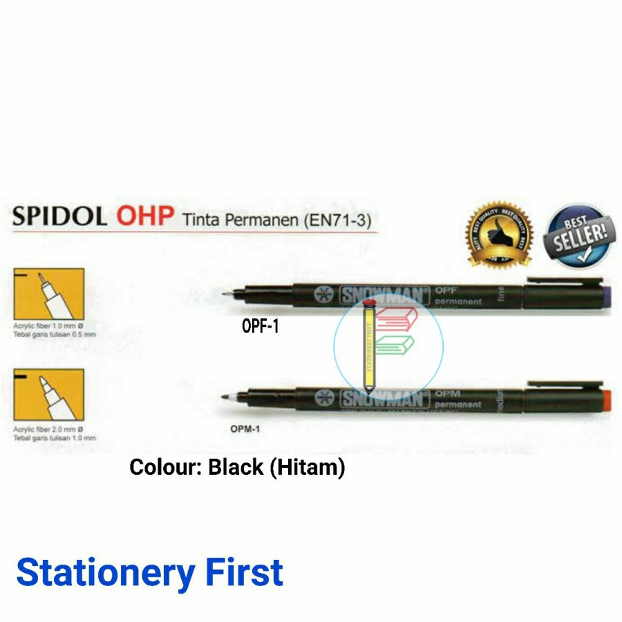 Spidol Pen Permanen OHP Snowman OPF Fine / OPM Medium per pc | Lazada ...