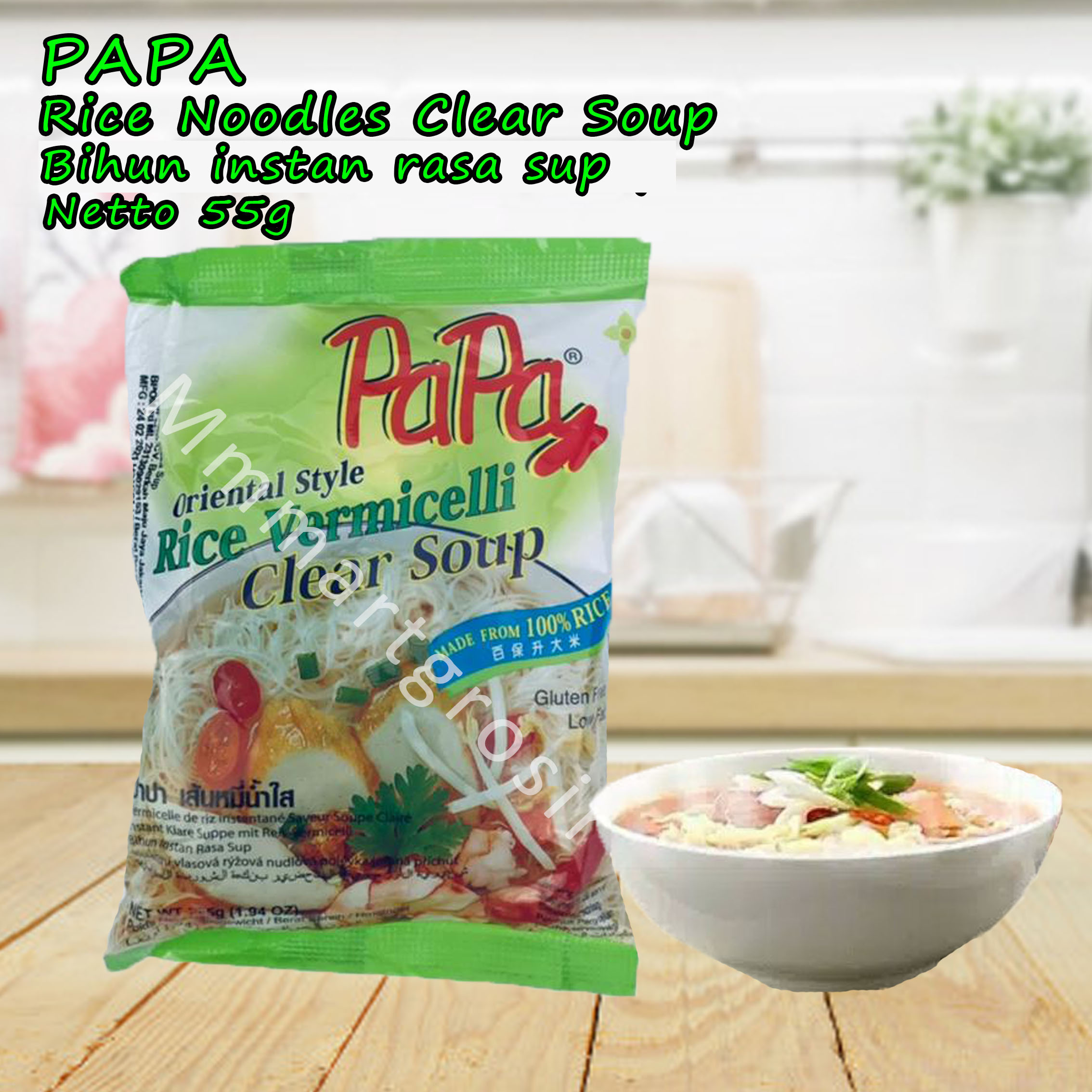 Papa / Rice vermicelli Clear Suop / Bihun instan rasa sup / 55g ...