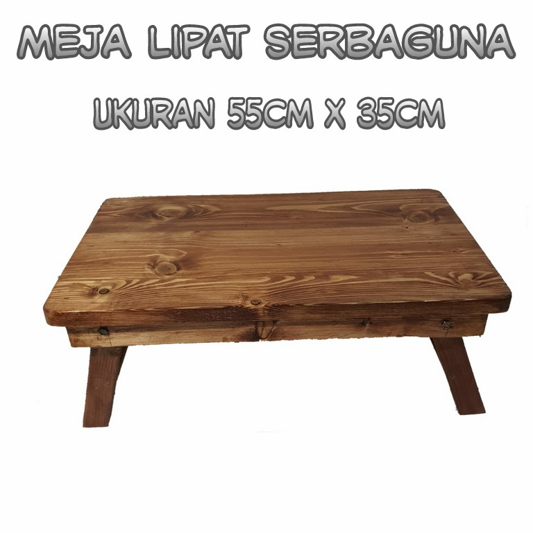 meja lipat meja komputer kayu jati belanda lesehan dark brown | Lazada ...