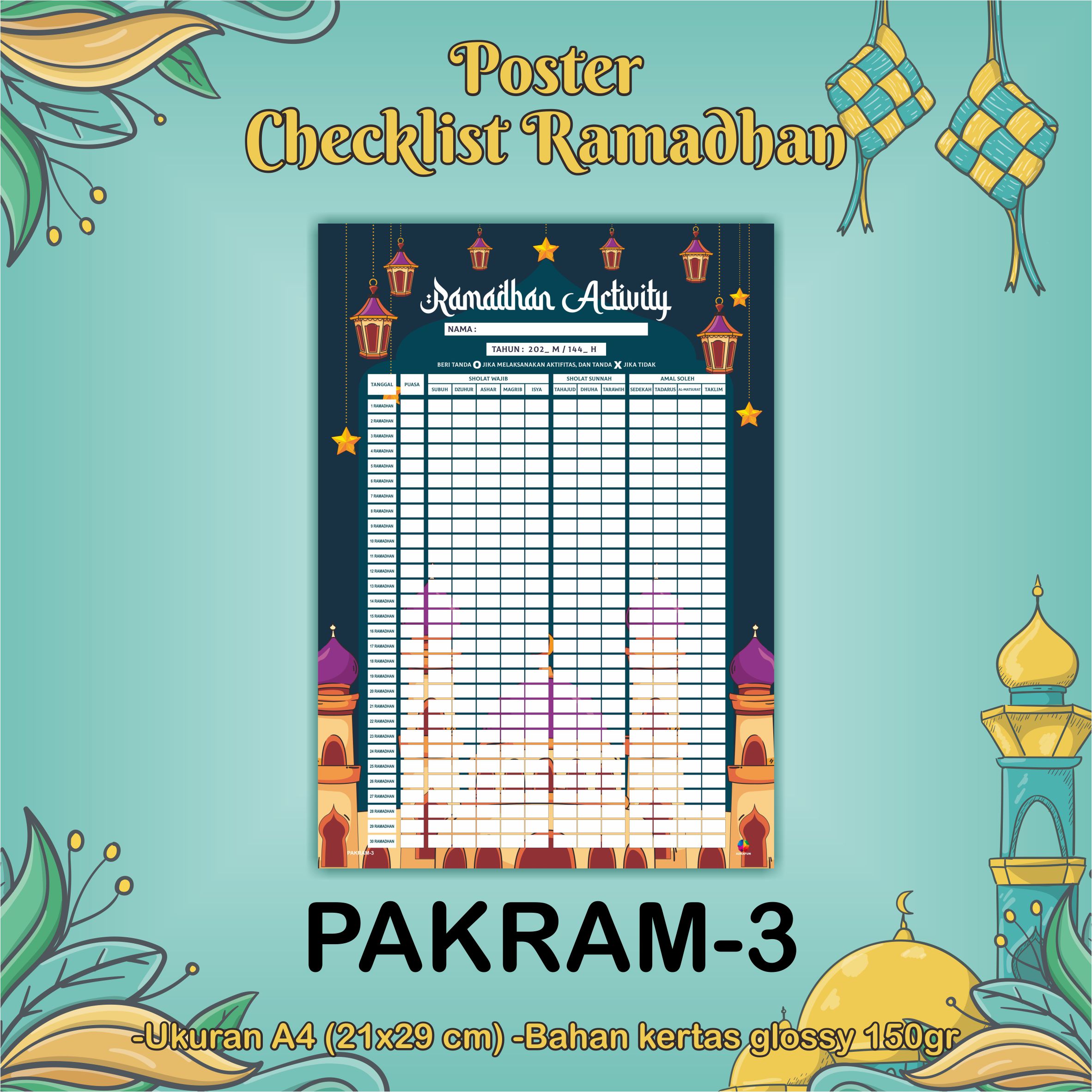 Poster A4 Checklist RAMADHAN ACTIVITY | Lazada Indonesia