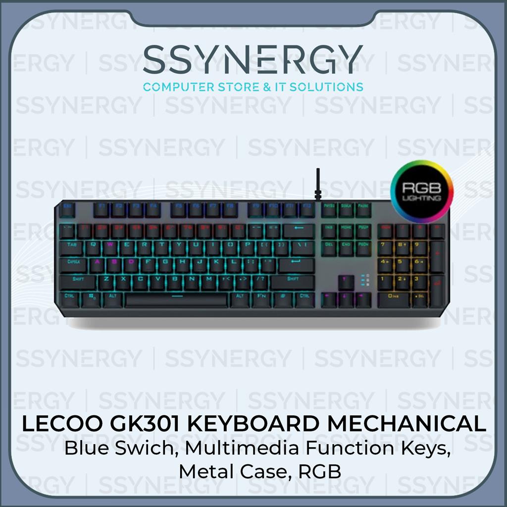 Lecoo GK301 Wired Gaming Keyboard Mechanical | Lazada Indonesia