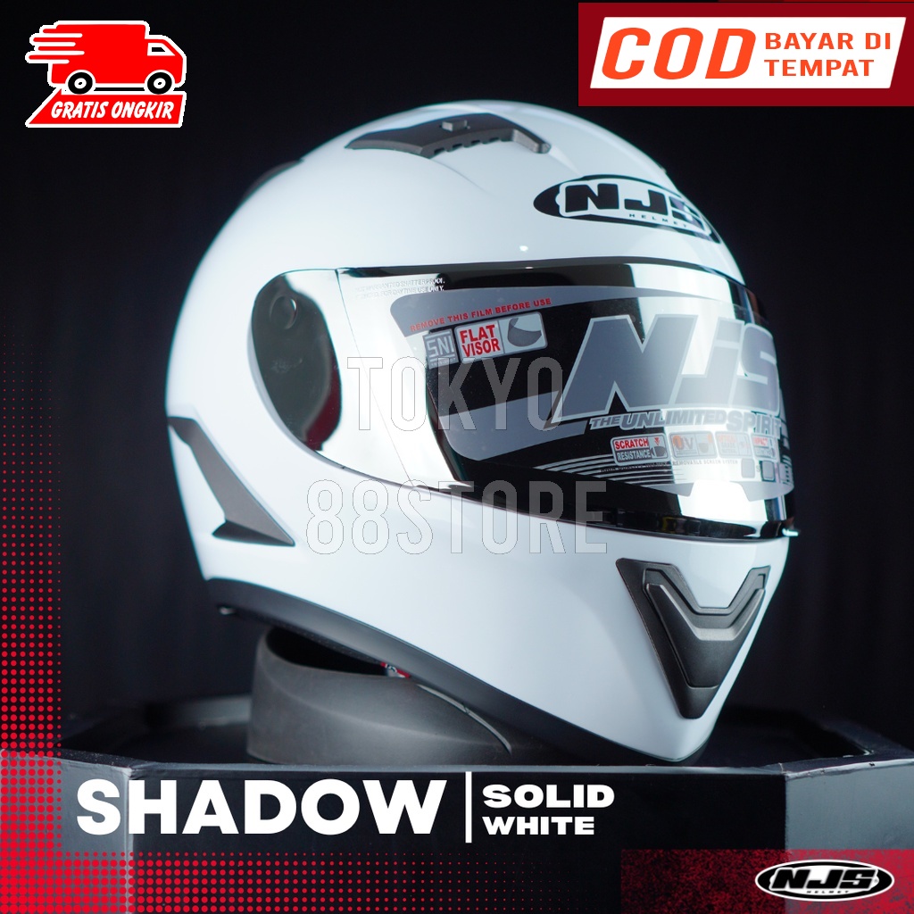Helm NJS Shadow Solid | Full Face Double Visor | Lazada Indonesia