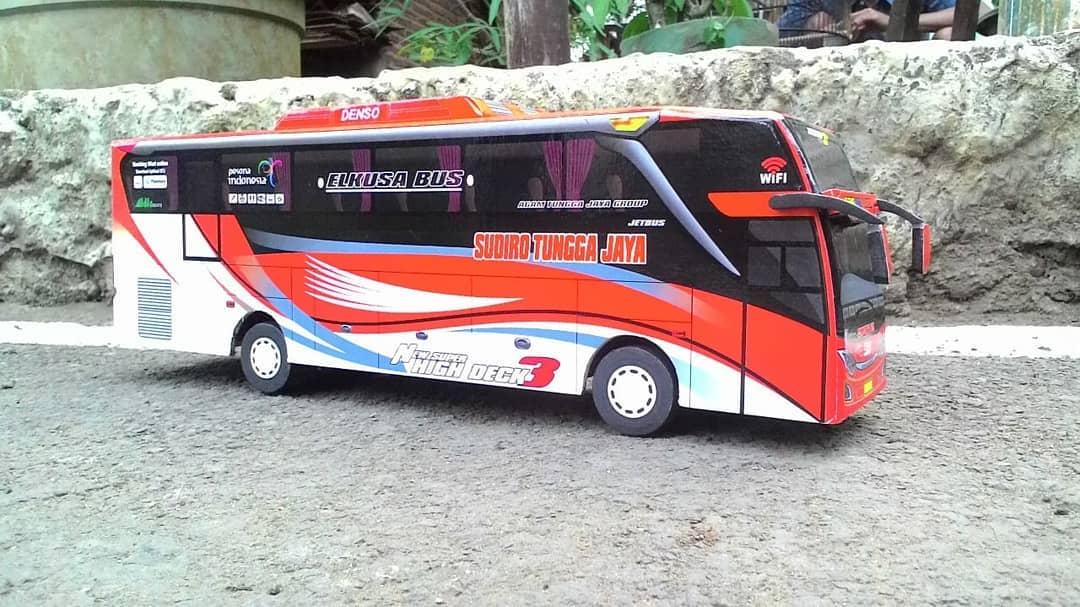 Miniatur Bus STJ Sudiro Tungga Jaya SHD Merah | Lazada Indonesia