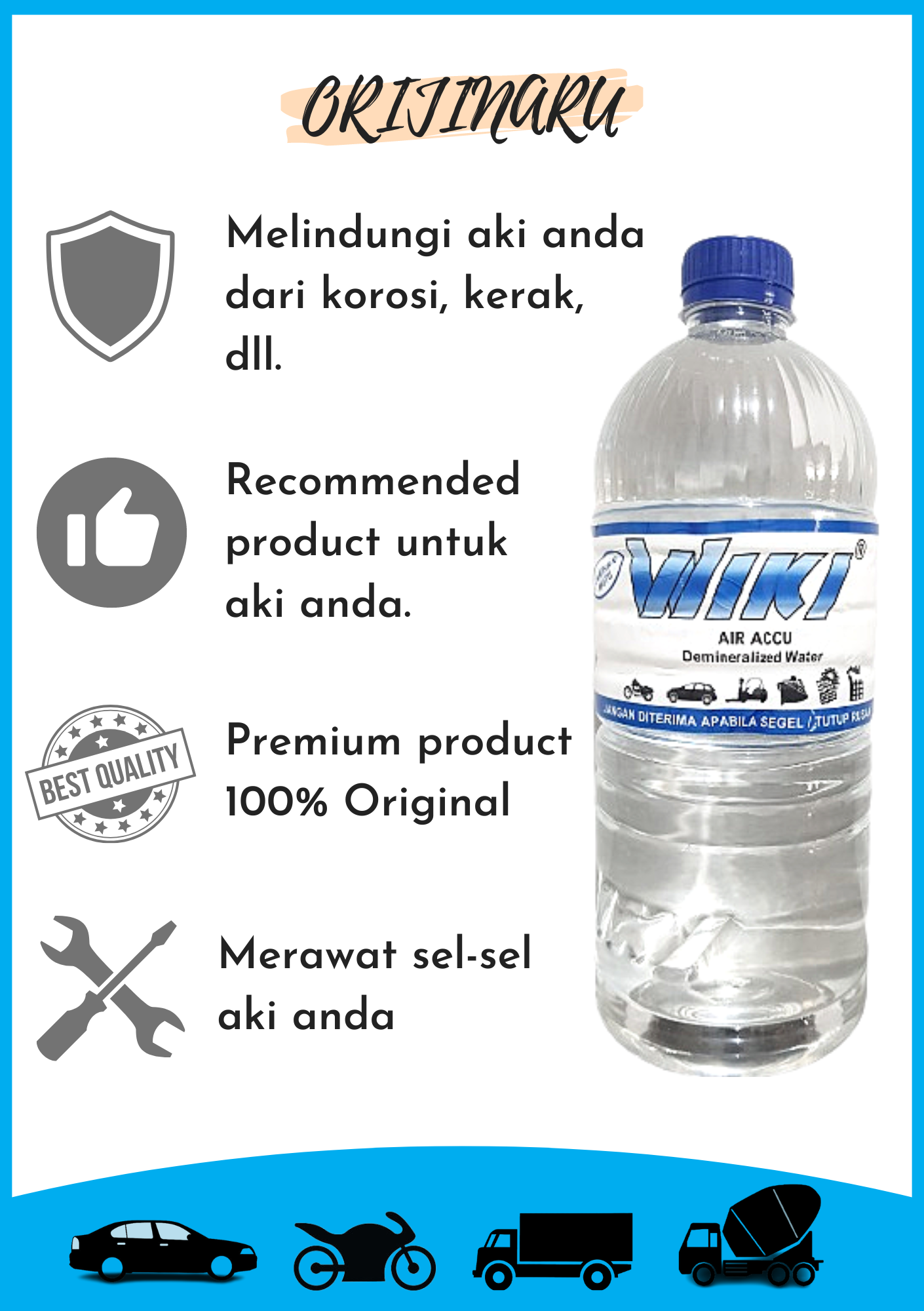 air aki air accu 1 liter | Lazada Indonesia