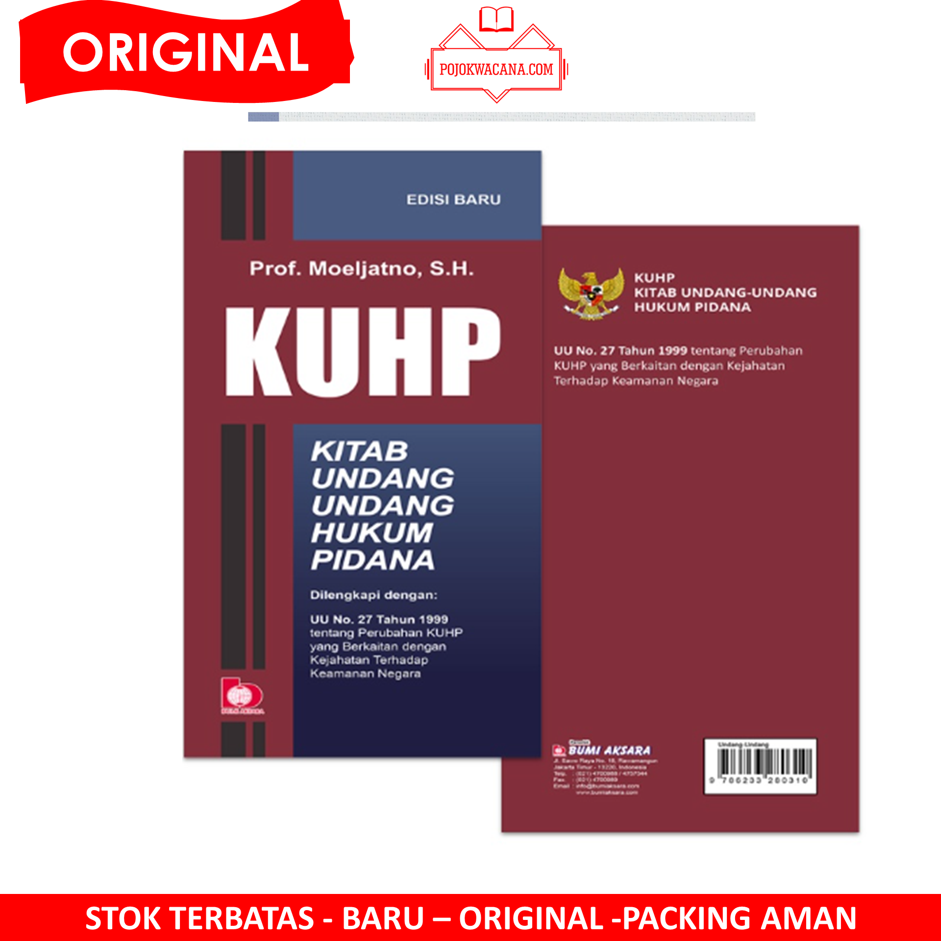 KUHP (Kitab Undang-Undang Hukum Pidana) Moeljatno | Lazada Indonesia