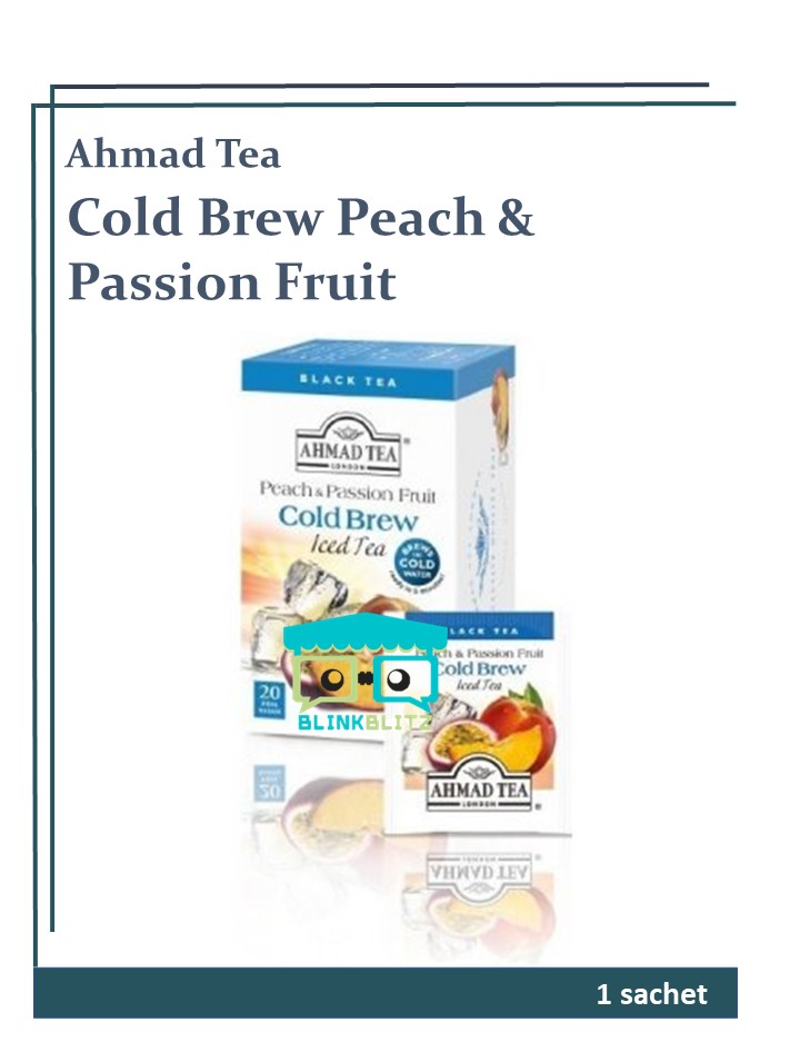 SACHET Ahmad Tea London Green Tea COLD BREW PEACH & PASSION FRUIT Teh ...