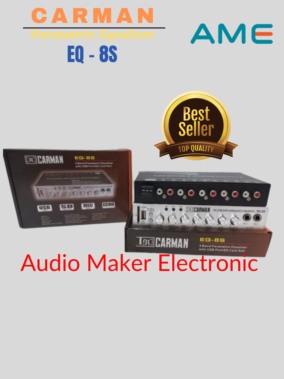 Preamp Equalizer Carman EQ8S Input Mic dan USB | Lazada Indonesia