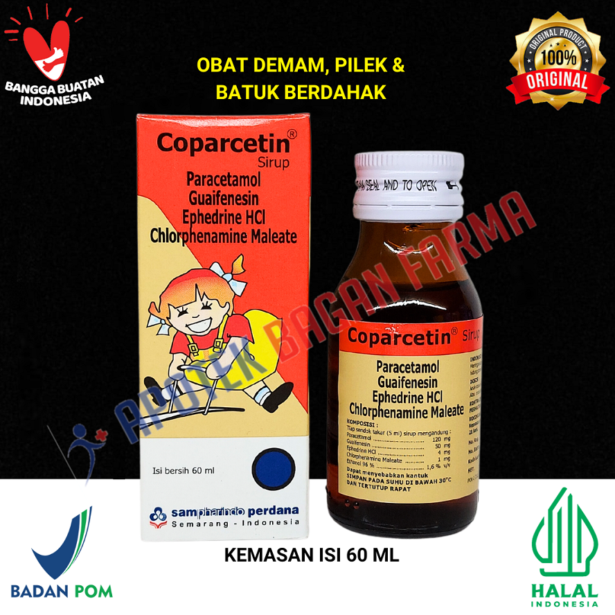 COPARCETIN SIRUP 60 ML / OBAT DEMAM, PILEK DAN BATUK BERDAHAK | Lazada ...