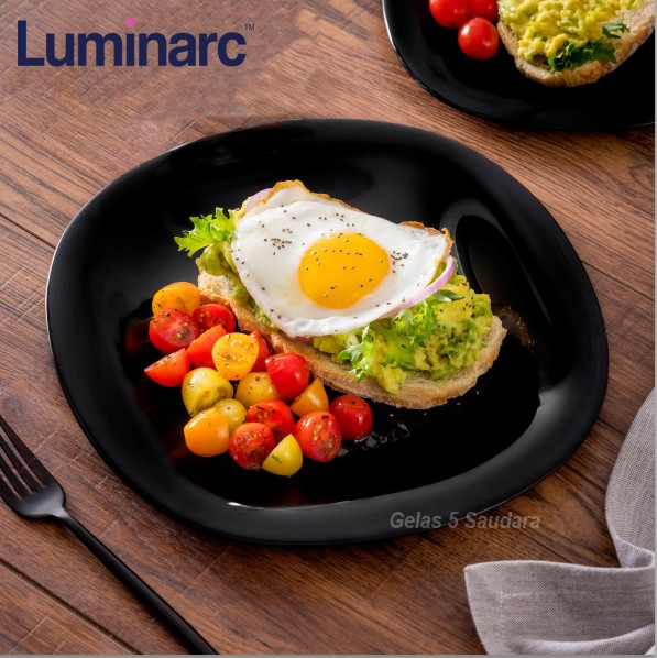 Luminarc Piring Makan 27 cm Black - Piring Cafe - Piring Kaca - Piring ...