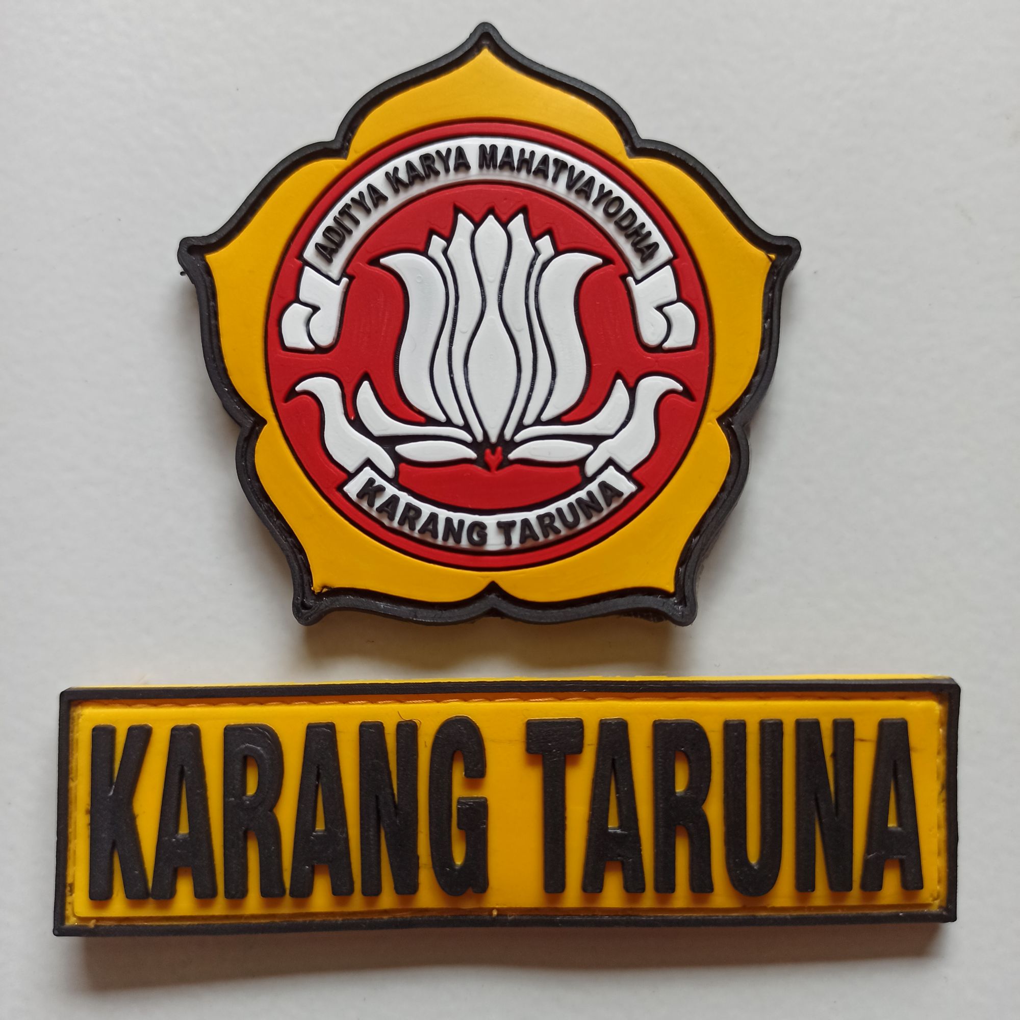 PATCH RUBBER LOGO DAN TULISAN KARANG TARUNA SATU SET TEMPELAN KARET ...