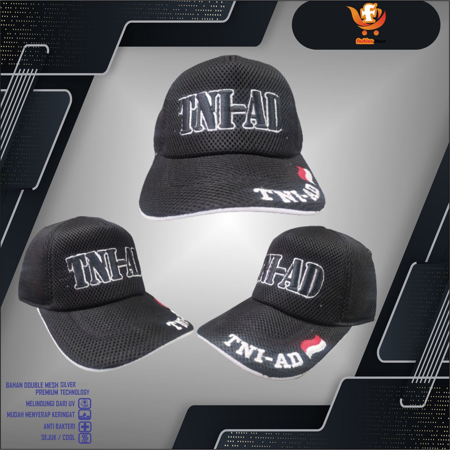 TOPI TNI AD TOPI LAPANGAN TNI AD TOPI DOUBLE MESH LAPANGAN TNI AD ...