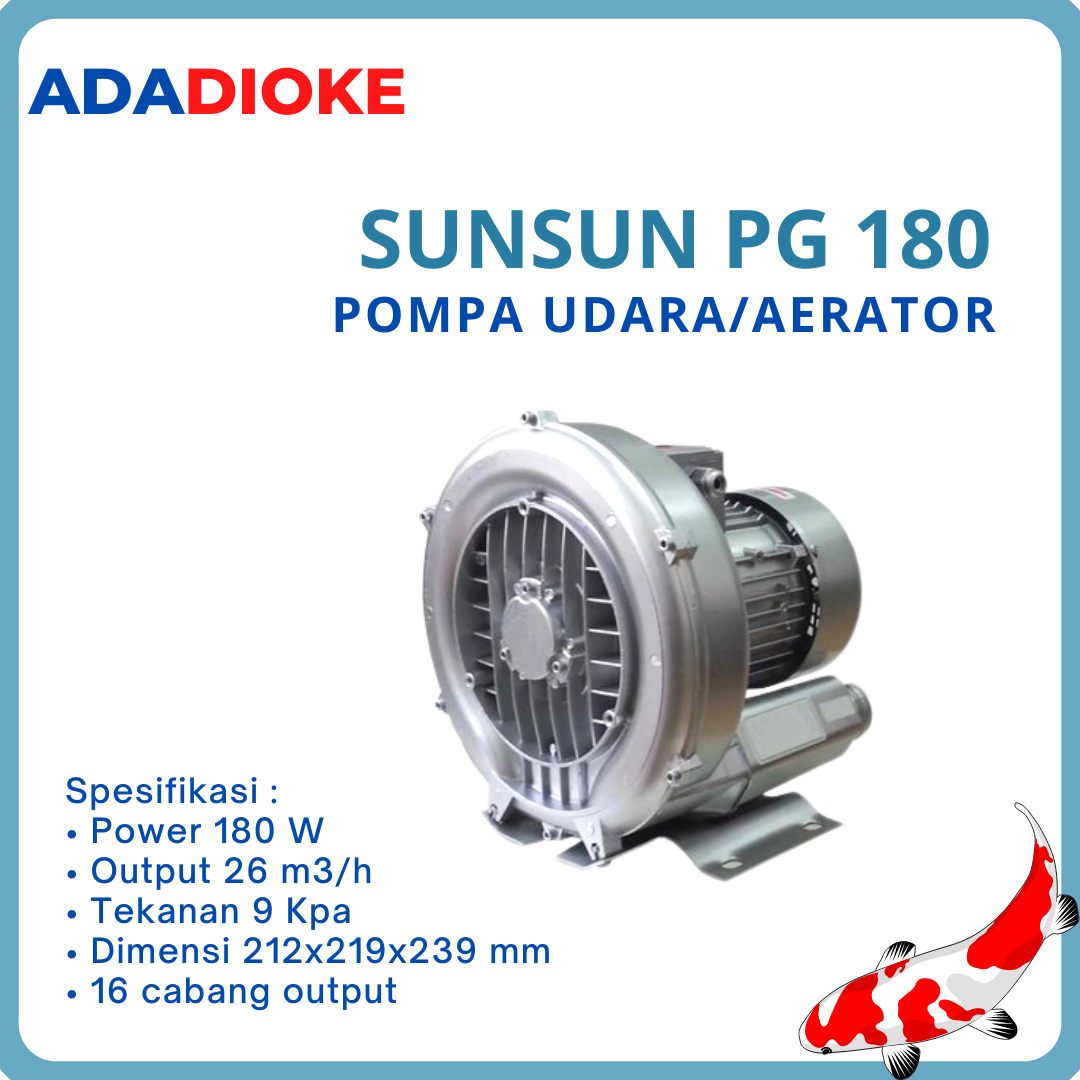 SUNSUN PG180 PG 180 AERATOR/POMPA UDARA/RING BLOWER KOLAM IKAN INDUSTRI | Lazada Indonesia